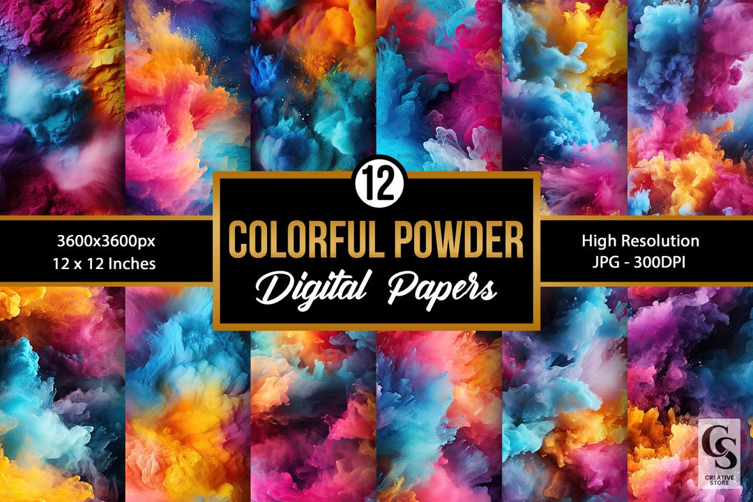 Colorful Powder Digital Paper, Seamless Powder Explosion Pattern ...