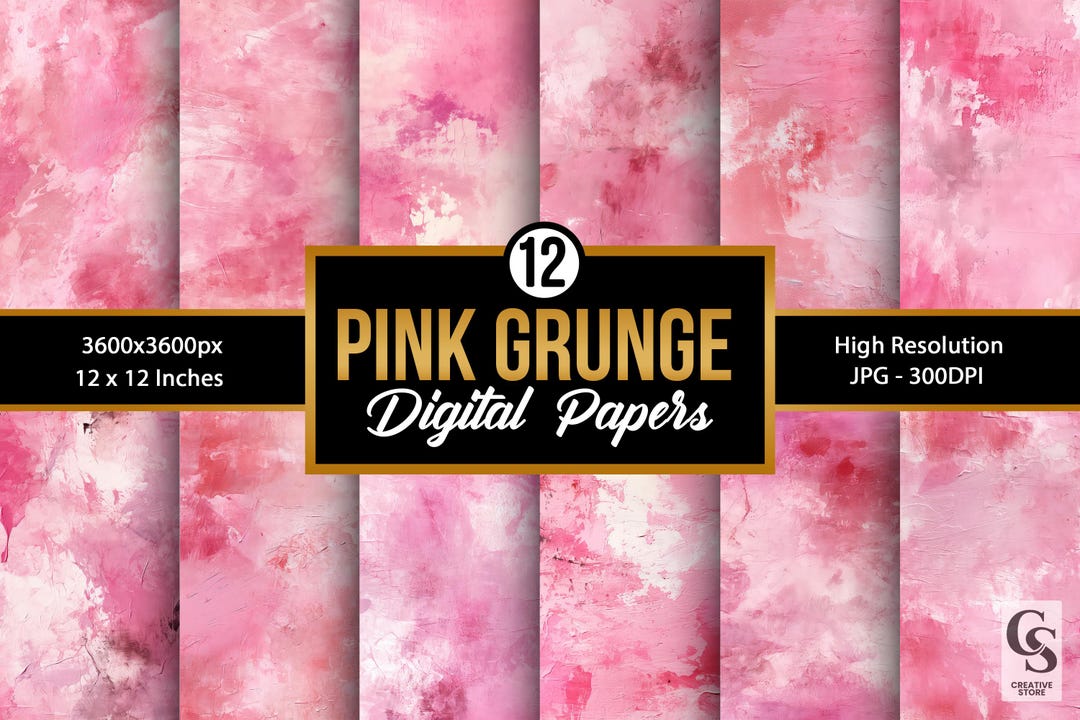 Pink Grunge Texture Pattern | Distressed Pink Digital Paper | Seamless ...