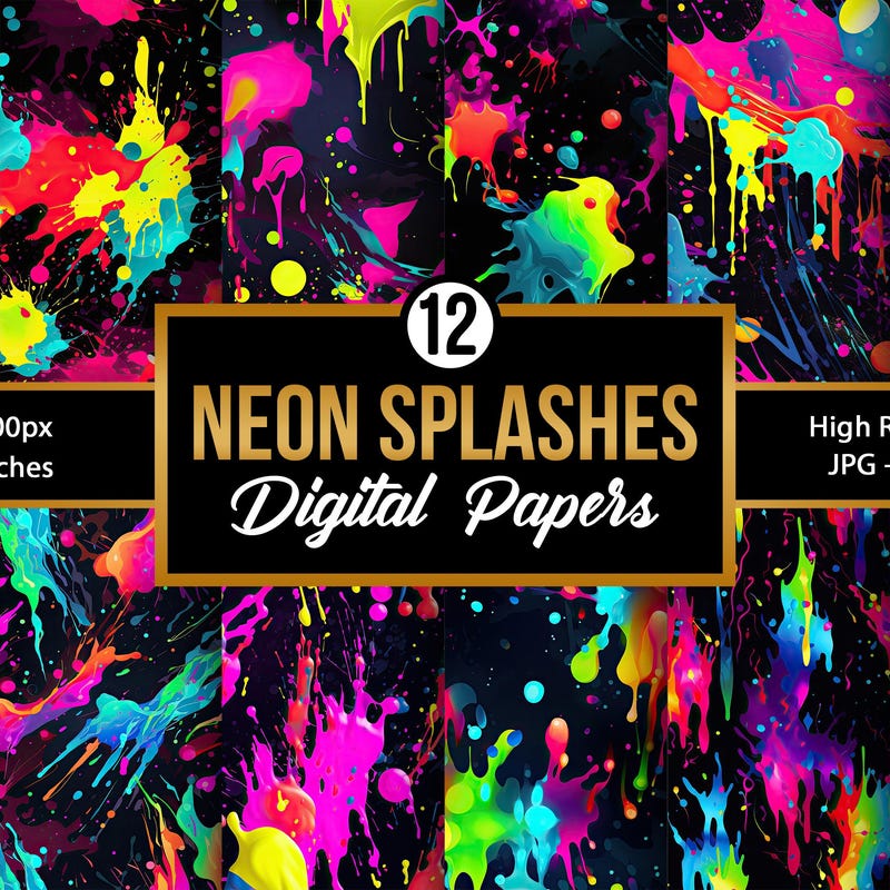 Neon Paint Splatter - Etsy