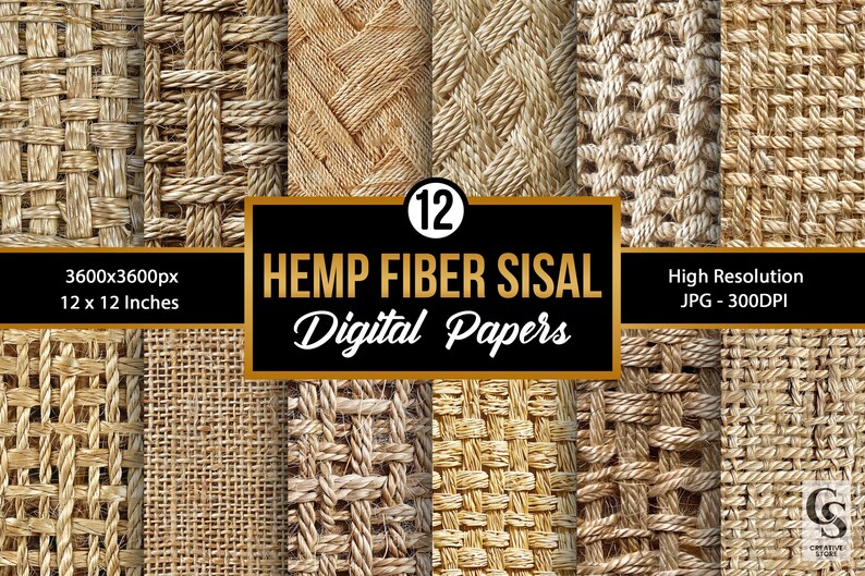Hemp Fiber Sisal Texture Backgrounds, Hemp Texture Digital Papers - Etsy