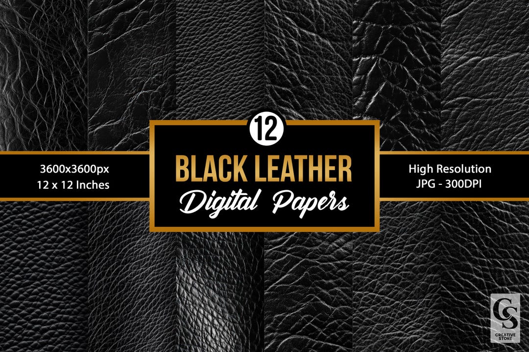 Black Leather Texture Digital Papers, Leather Seamless Patterns - Etsy