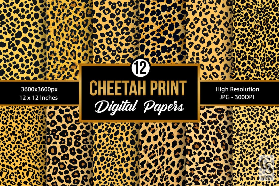 Cheetah Print Seamless Pattern, Leopard Animal Print Digital Papers - Etsy