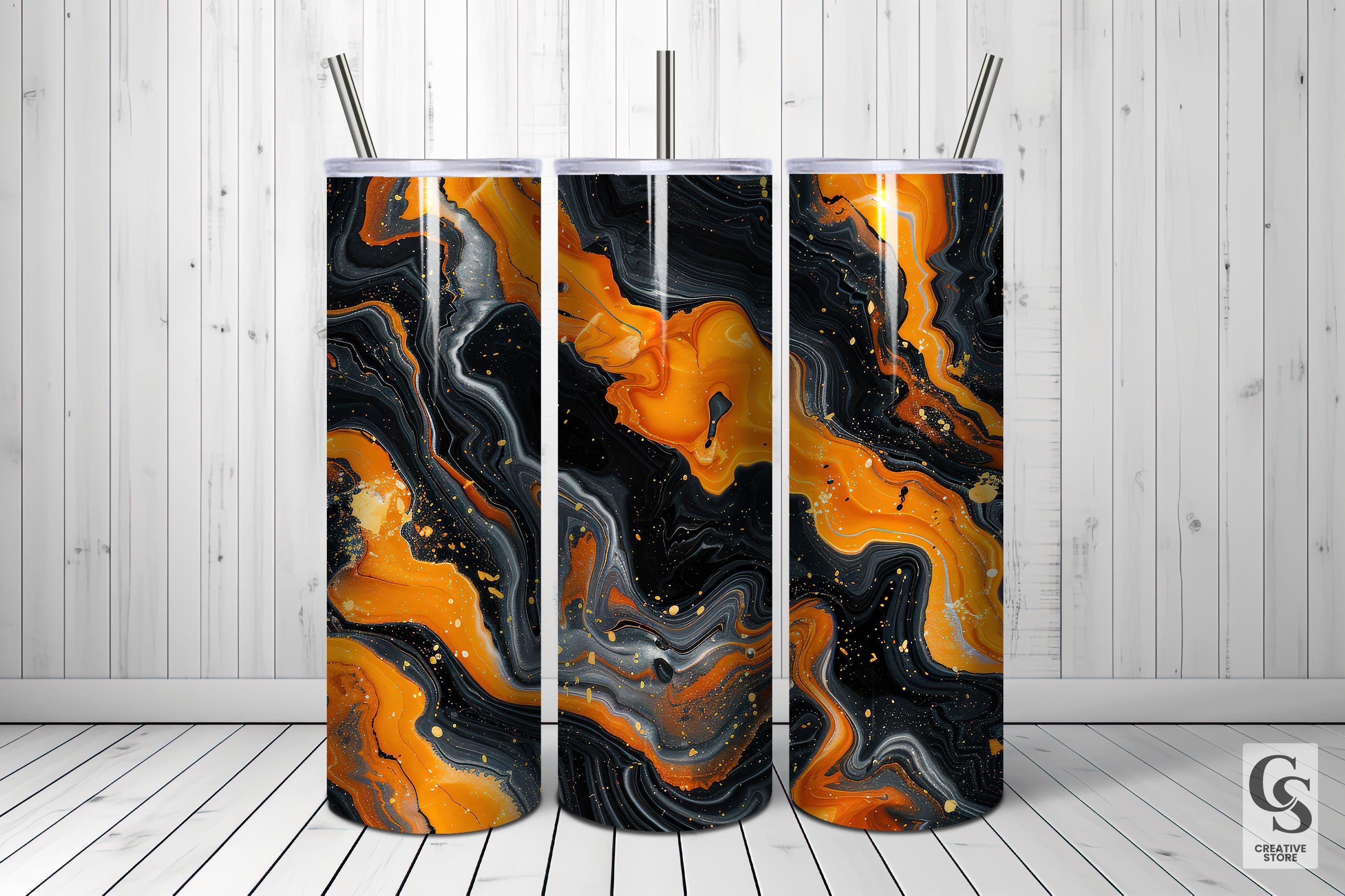 Orange and Black Marble Digital Paper, Liquid Texture Backgrounds - Etsy