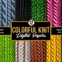 100 Seamless Knitting Papers in 12" X 12", 300 Dpi Planner Paper ...