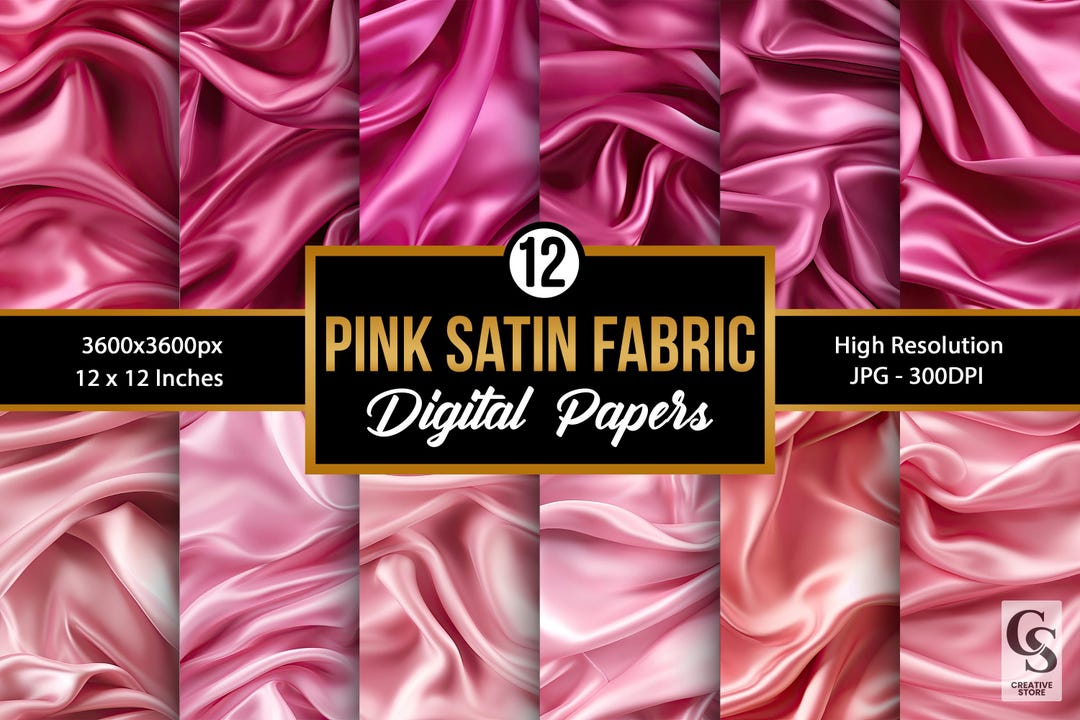 Pink Silky Satin Texture | Glossy Fabric Digital Paper | Seamless Pink ...