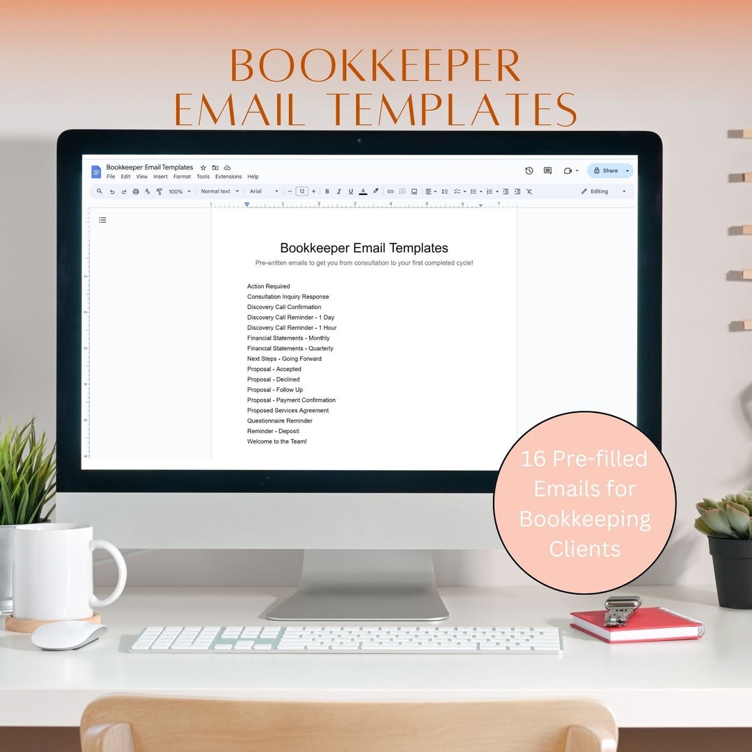Bookkeeper Email Templates for Clients - Word, Google Doc, and PDF - Etsy