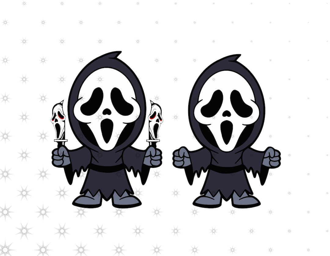Scream Ghostface Cartoon With Knife Halloween SVG PNG EPS - Etsy