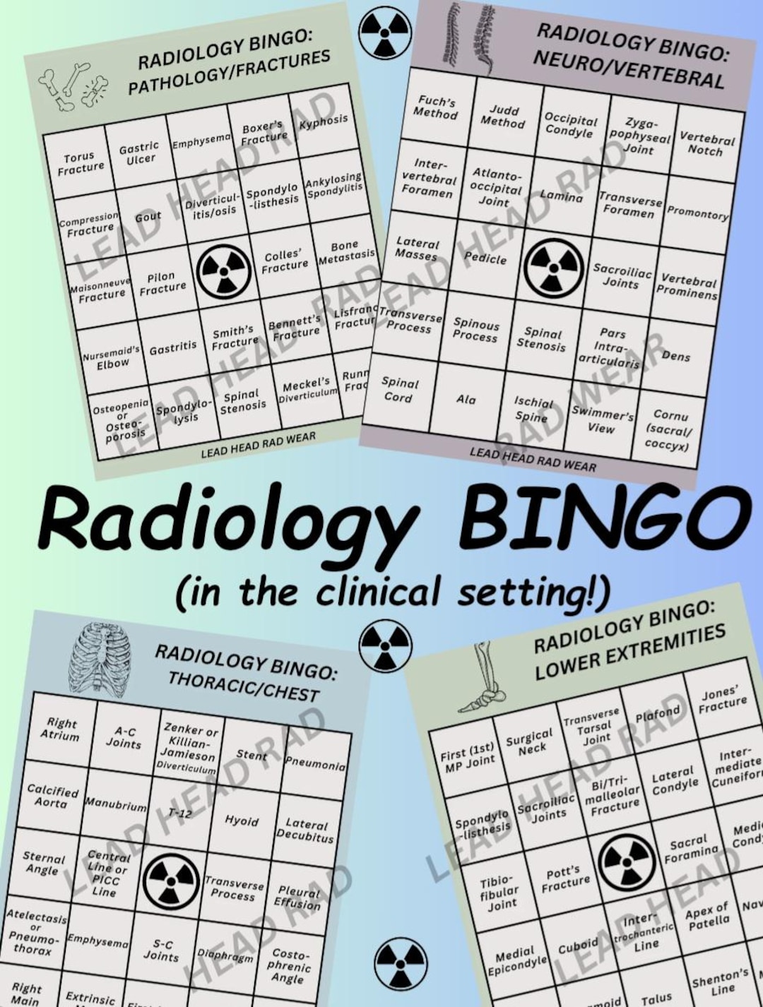Radiology BINGO for the Clinical Setting! - Etsy