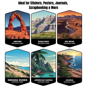 63 National Parks Vector Sticker Pack – Hexagon PNG Design – US ...