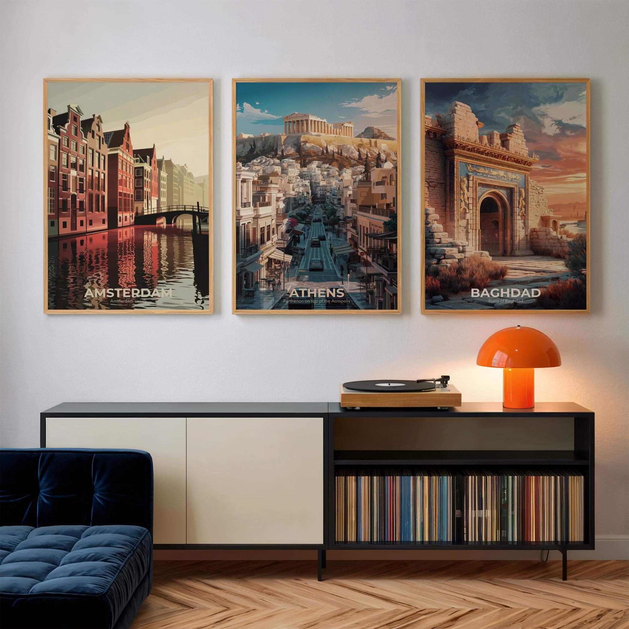 45 Digital Download Posters of World Capitals, Retro Vintage Travel Art ...
