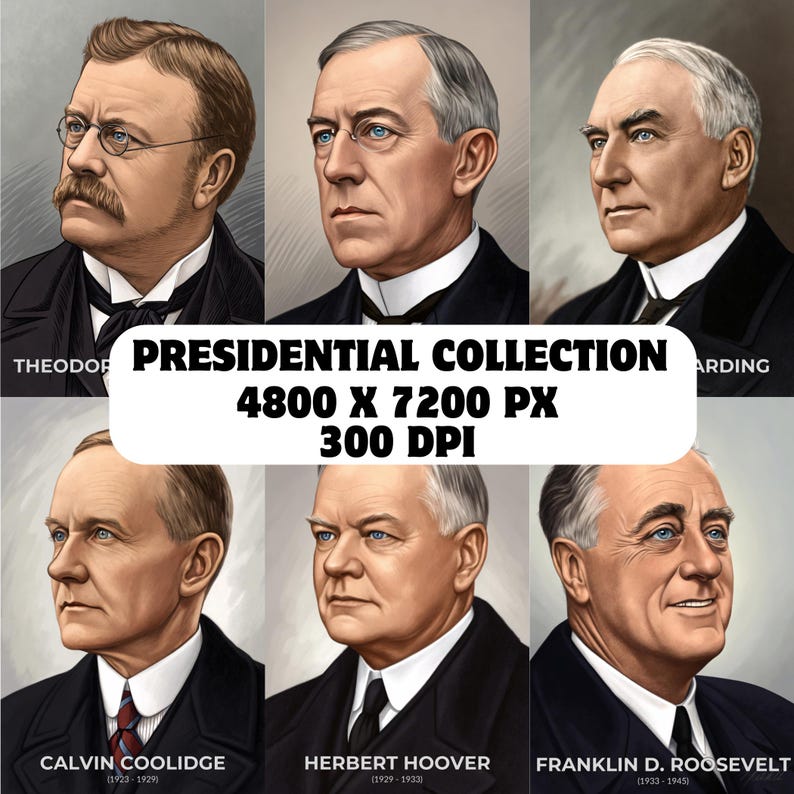 47 U.S. Presidents Poster, American History Wall Art, Presidential ...
