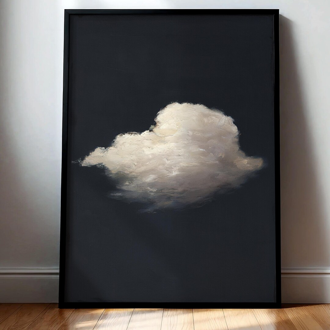 Cloud Wall Art, Digital Gift Poster for Friends, Maximalist Decor, Blue ...