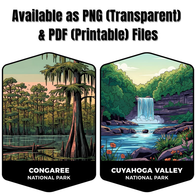 63 National Parks Vector Sticker Pack – Hexagon PNG Design – US ...