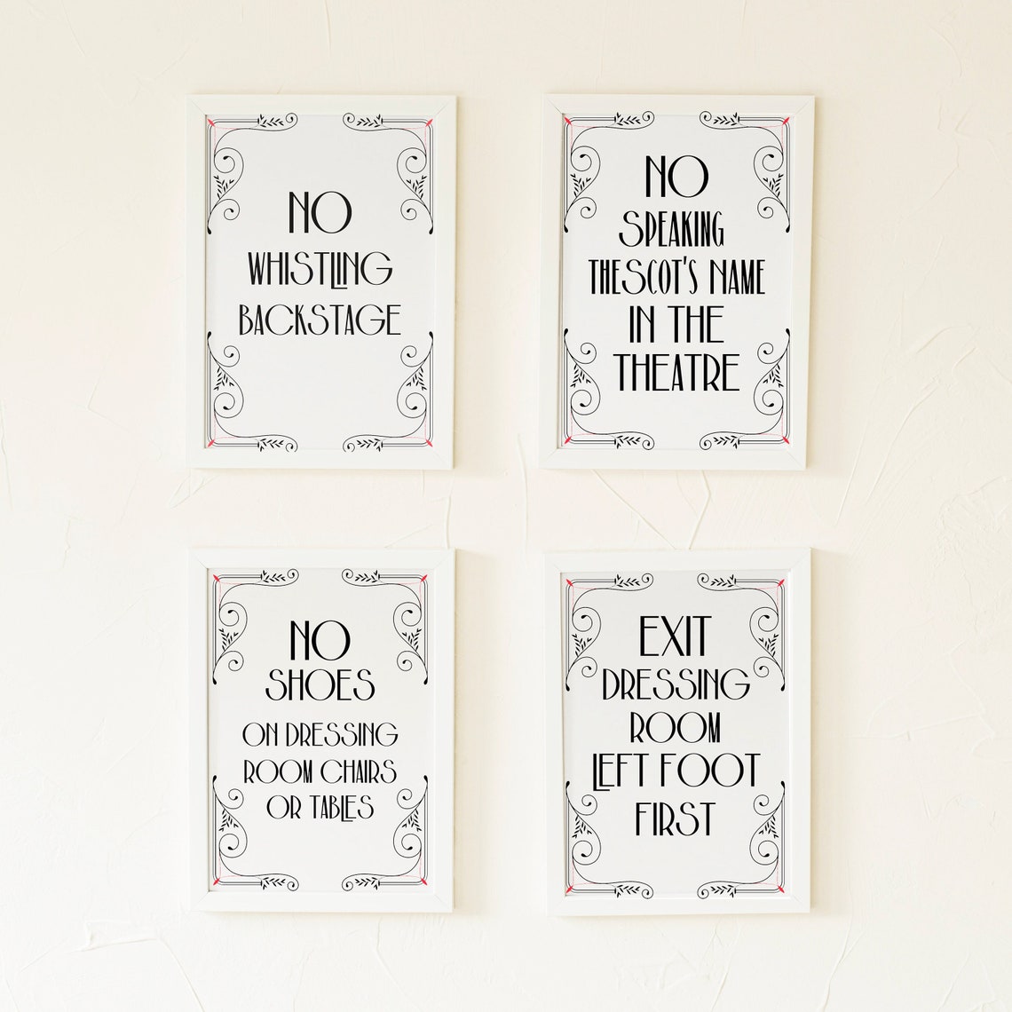 5 Theatre Rules Digital Download, Instant Christmas Gift, Theater ...