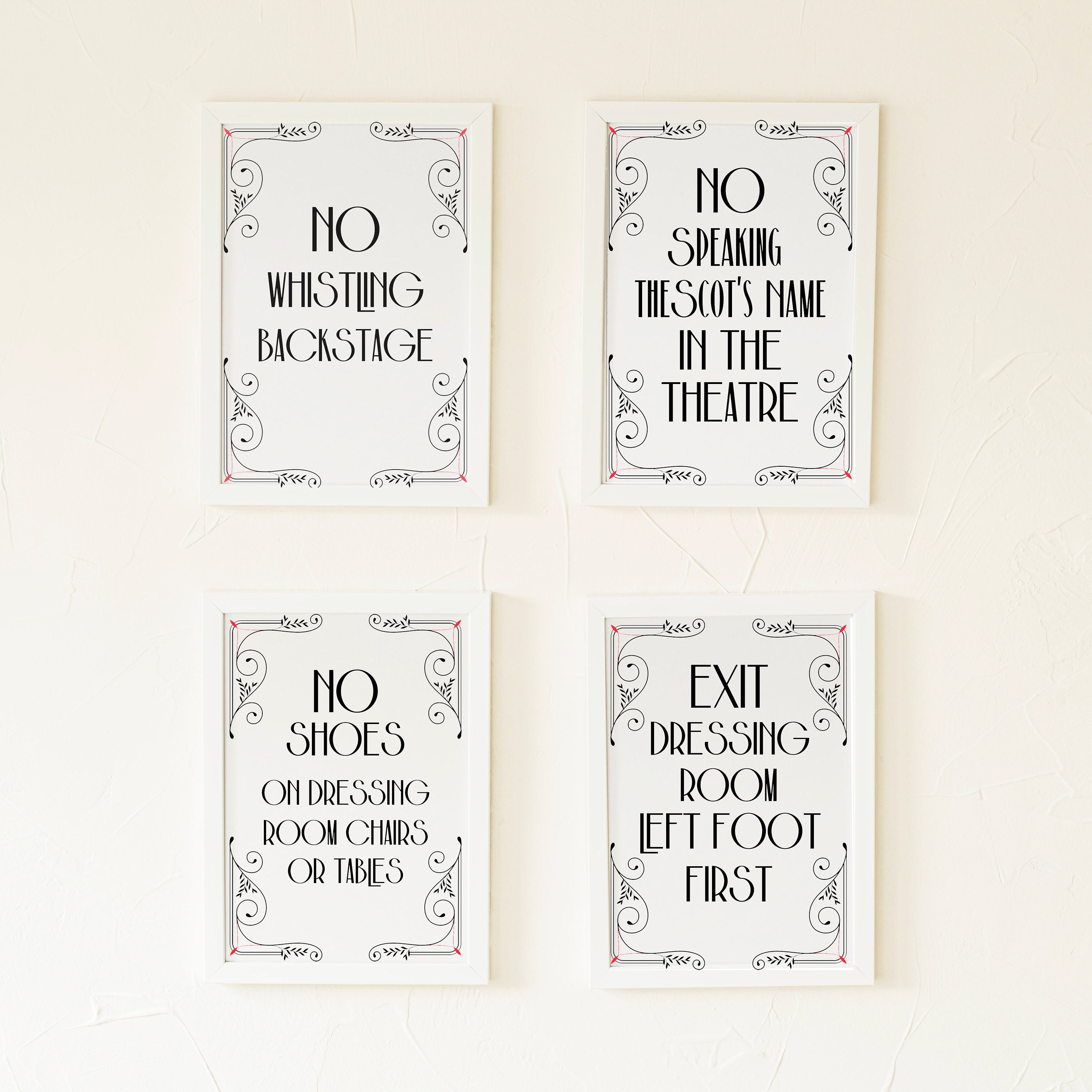 5 Theatre Rules Digital Download, Instant Christmas Gift, Theater ...