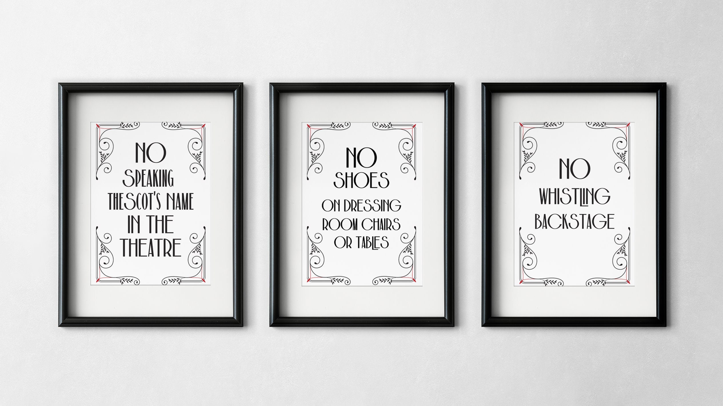 5 Theatre Rules Digital Download, Instant Christmas Gift, Theater ...