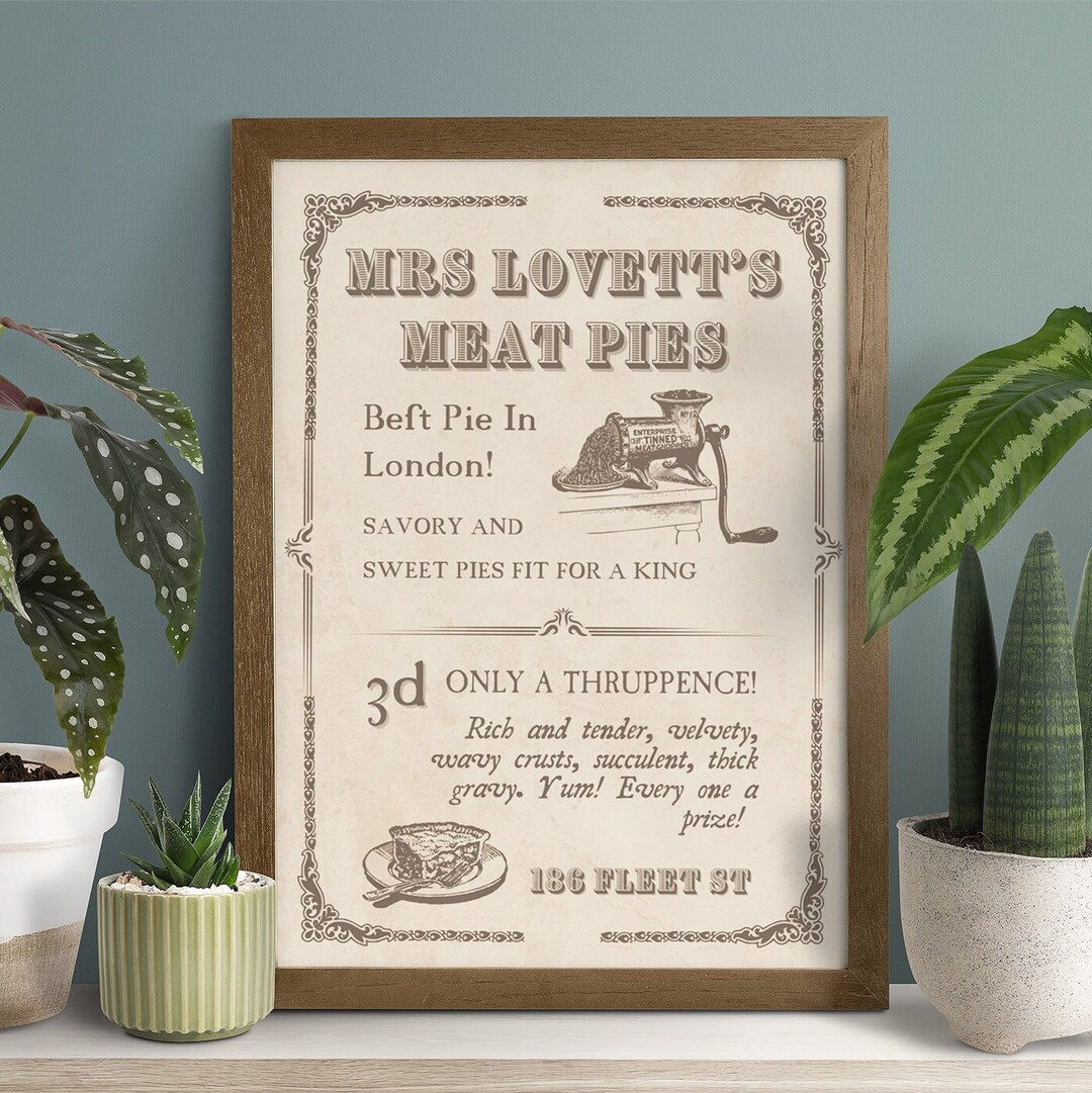 Mrs Lovett's Meat Pies Instant Download, Digital Art, Sweeney Inspired ...