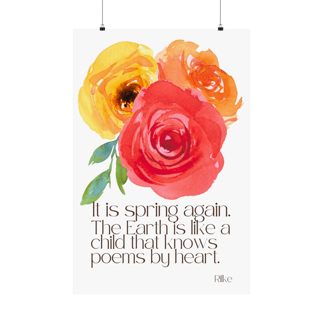 Rilke Premium Matte Vertical Poster, Floral Wall Art, Poetry Print ...