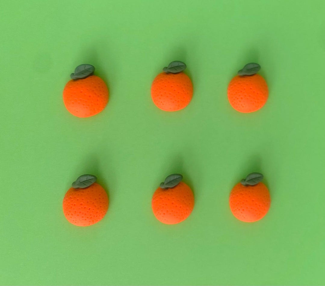 Orange Thumbtacks and Magnets | Set of 6 Orange Magnets or Push Pin Set ...