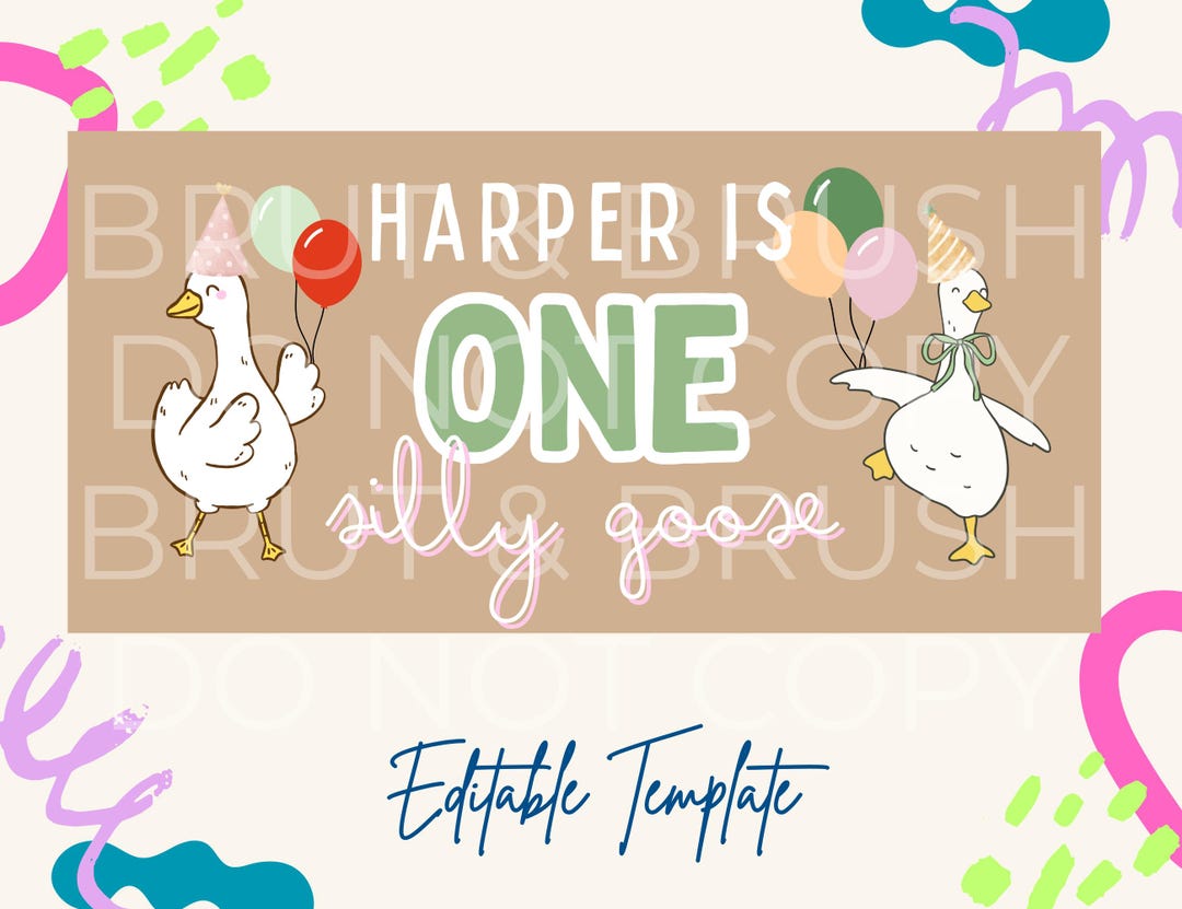 Silly Goose Banner Template | Editable Canva Design (digital Download ...