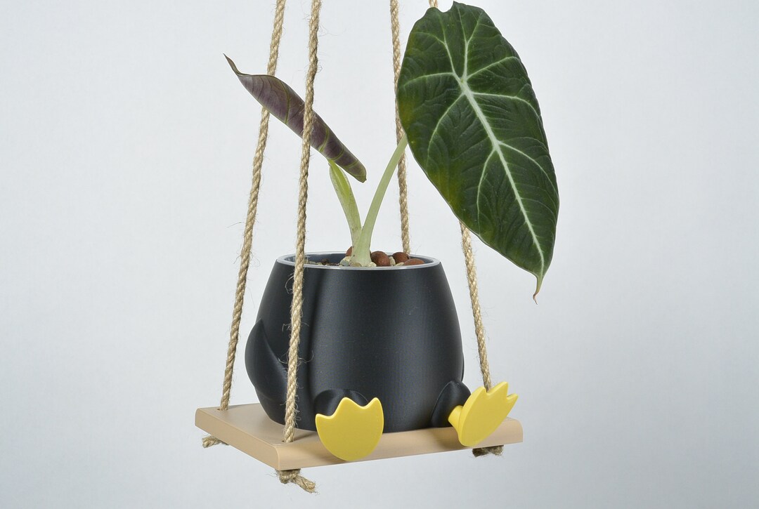 Hanging Black Duck Planter Cute Animal Plant Pots 3D Printed Ugly ...