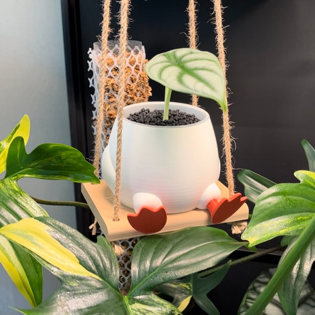 Swinging Duckling Plant Pot Cute Hanging Planter 3D Printed Duck Gift ...