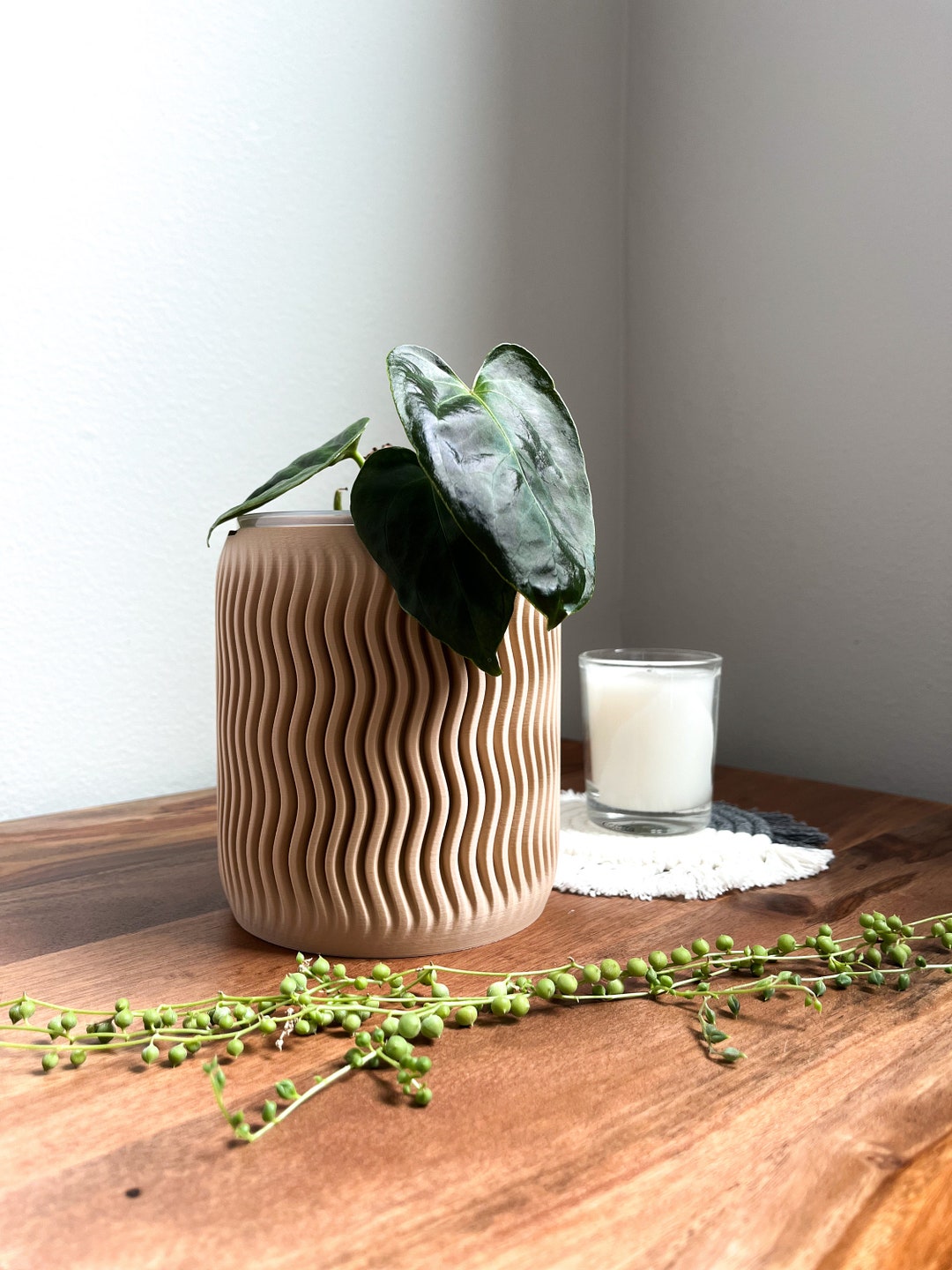 Boho Wavy Plant Pot 4", 5", 6", 7" Tall Clear Pot Perfect Fit Unique ...