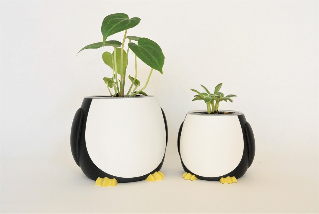Penguin Planter Cute Animal Plant Pot Minimalistic Unique Home Decor ...