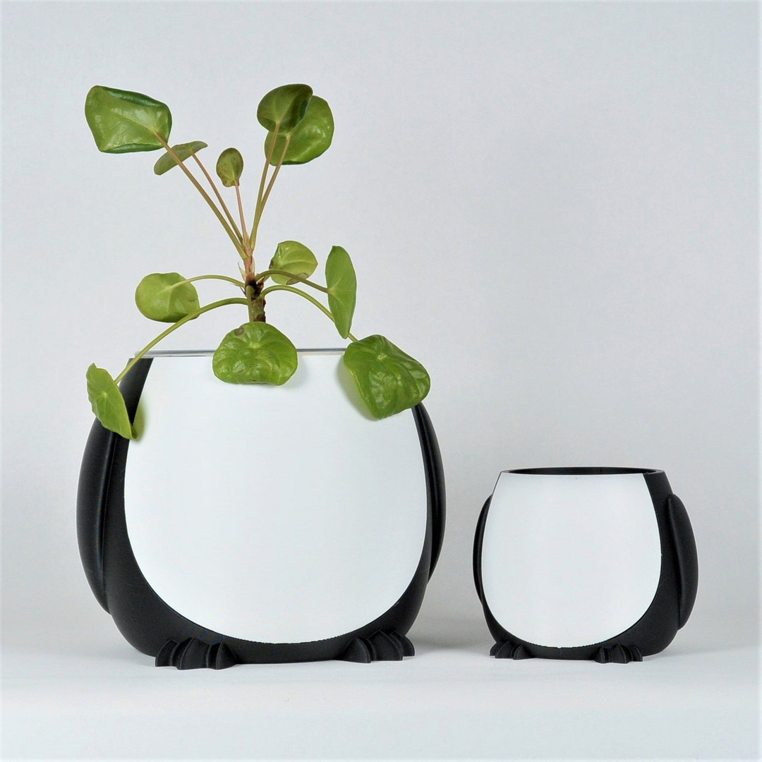 Penguin Planter Cute Animal Plant Pot Minimalistic 3D Printed Home ...