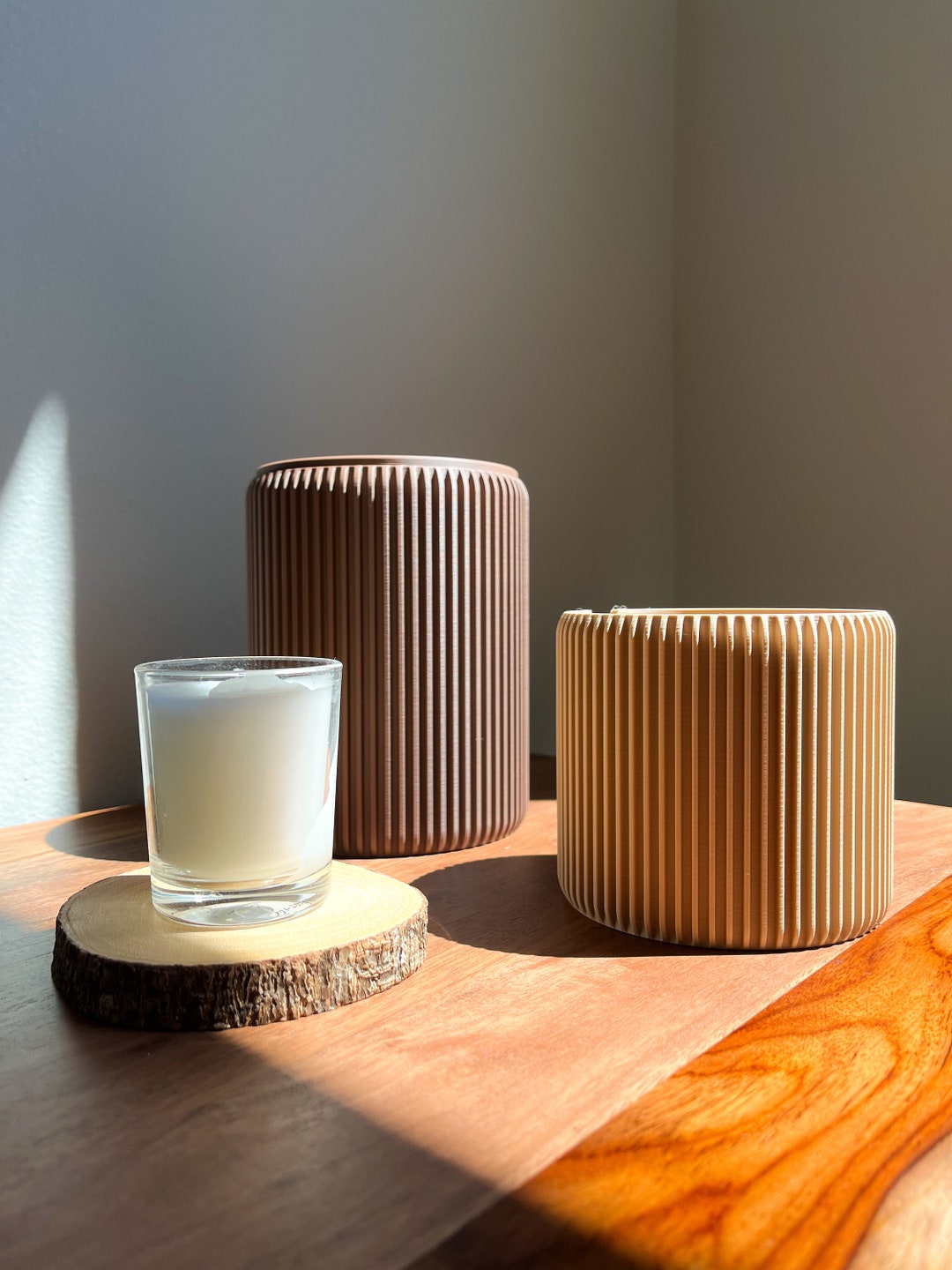 GANSAL Slat Planter Pot 4", 5", 6", 7" Wide Clear Pot With Drainage ...