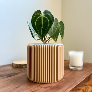 GANSAL Slat Planter Pot 4", 5", 6", 7" Wide Clear Pot With Drainage ...