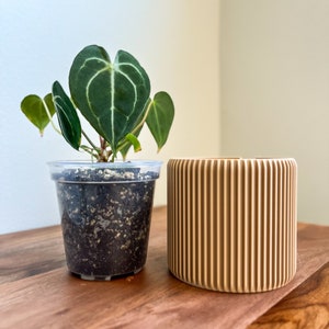 GANSAL Slat Planter Pot 4", 5", 6", 7" Wide Clear Pot With Drainage ...