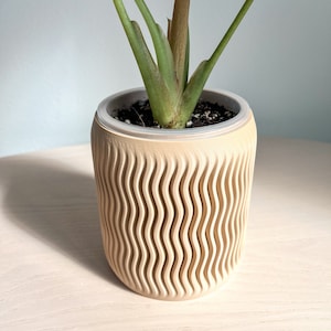 Boho Wavy Plant Pot 4", 5", 6", 7" Tall Clear Pot Perfect Fit Unique ...