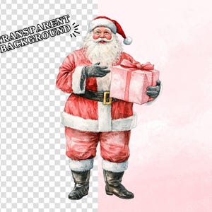 Bohemian Pink Christmas Clipart Bundle, Watercolor Clipart for ...