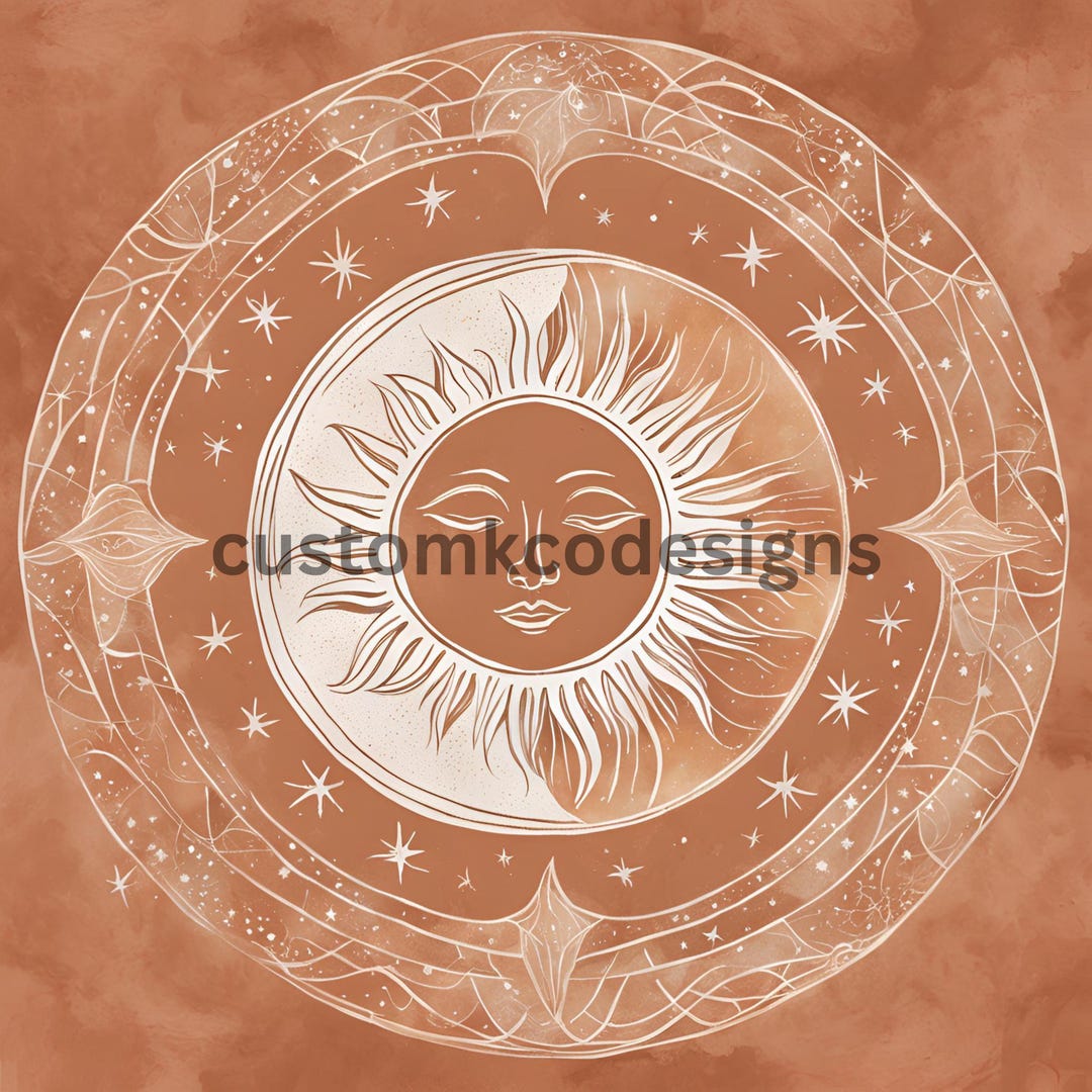 Boho Neutral Tone Sun Clipart | PNG Download | 4095 X 4095 Pixels ...