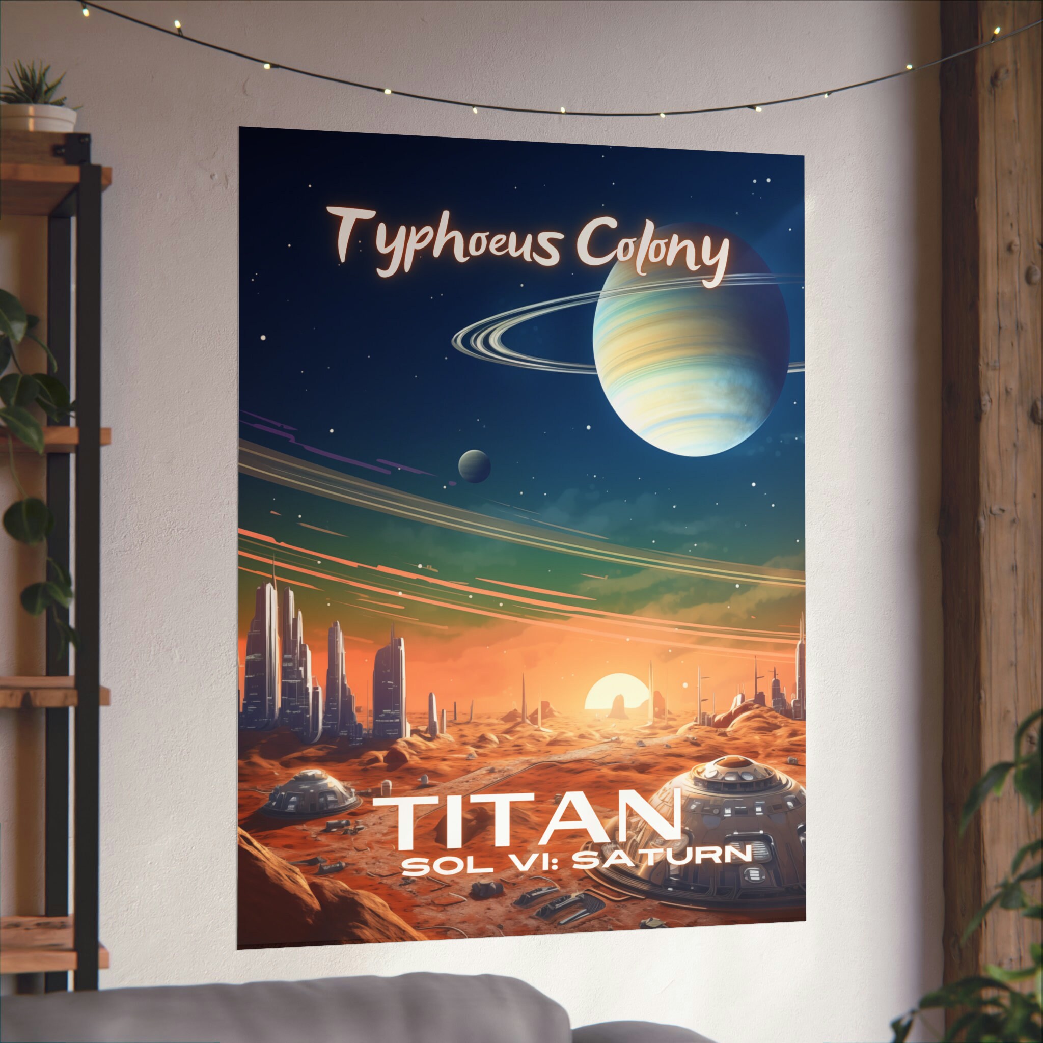 Titan Travel Poster, Typhoeus Colony, Saturn Moon, NASA, Space Colony ...