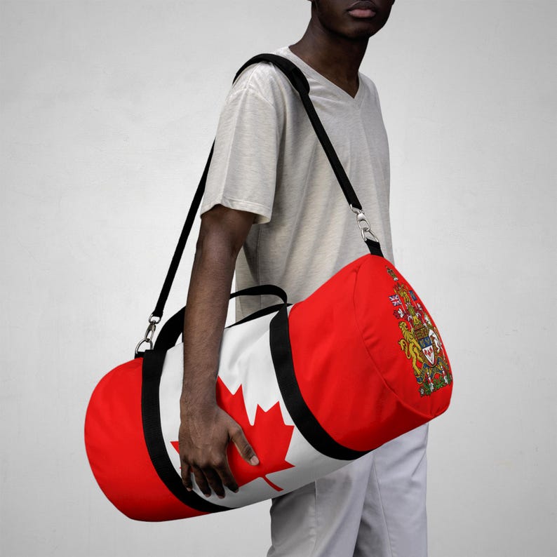 Canada Flag Duffel Bag With Canadian Coat of Arms Lightweight Travel ...