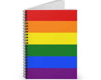Rainbow Design Spiral Notebook, Ruled Line, Journal, Diary, Aesthetic ...