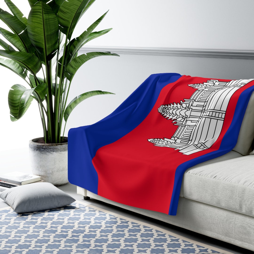 Sherpa Fleece Blanket, Flag of Cambodia - Etsy