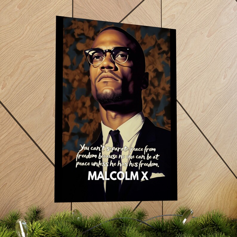 Malcolm X Poster, Black History Month, Civil Rights, Equality, Freedom ...