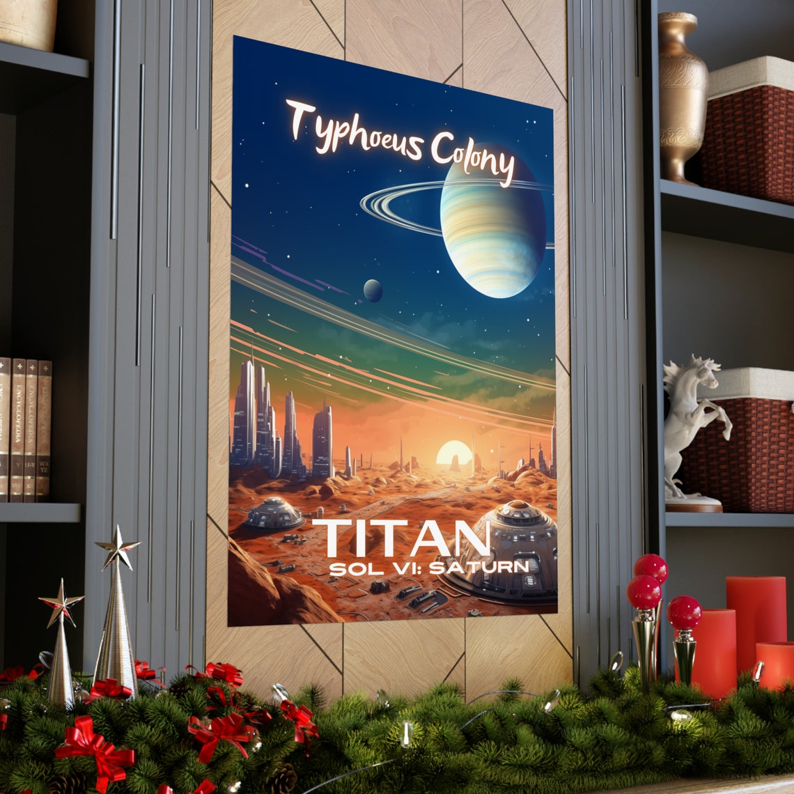 Titan Travel Poster, Typhoeus Colony, Saturn Moon, NASA, Space Colony ...