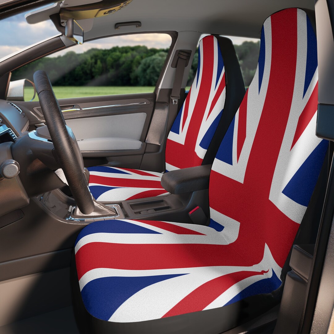 Union Jack Car Seat Covers, Great Britain Flag, Polyester Fabric, Set ...