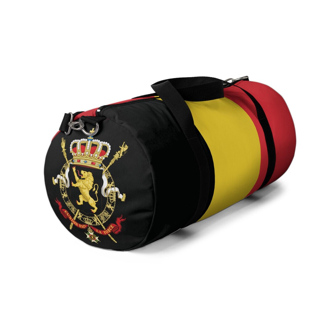 Belgium Flag Duffel Bag With Lesser Coat of Arms Lightweight Travel Gym ...