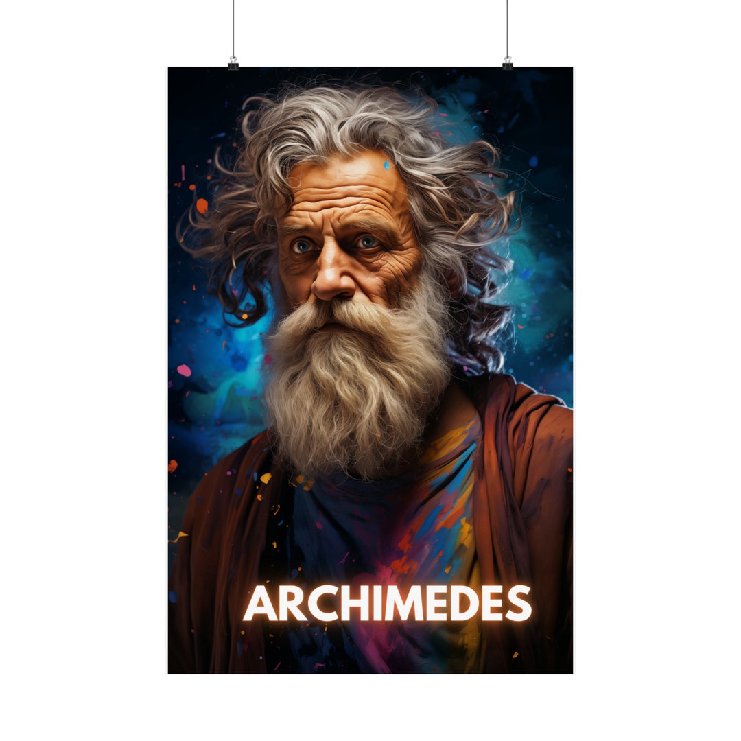 Archimedes Poster, Greek Mathematician, Modern Illustration, Wall Art ...