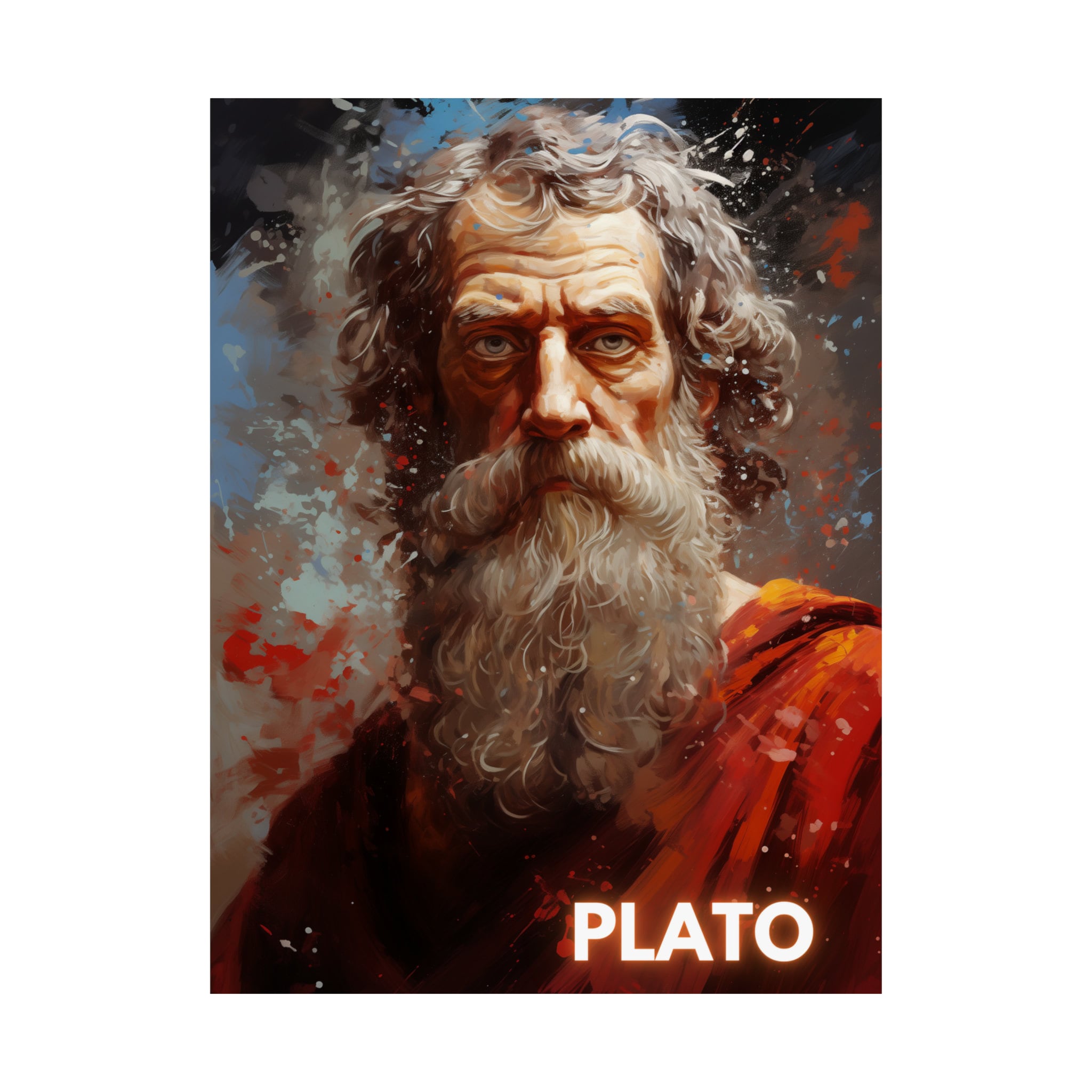 Plato Poster, Greek Philosopher, Great Thinkers, Portrait Illustration ...