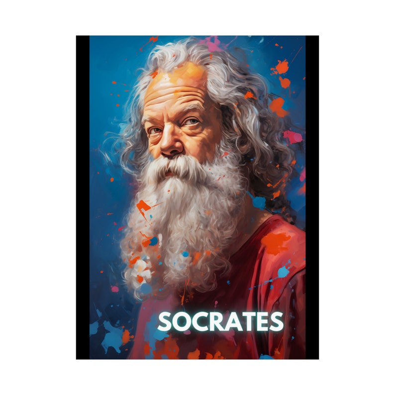 Socrates Poster, Greek Philosopher, Vibrant Colors, Modern Illustration ...