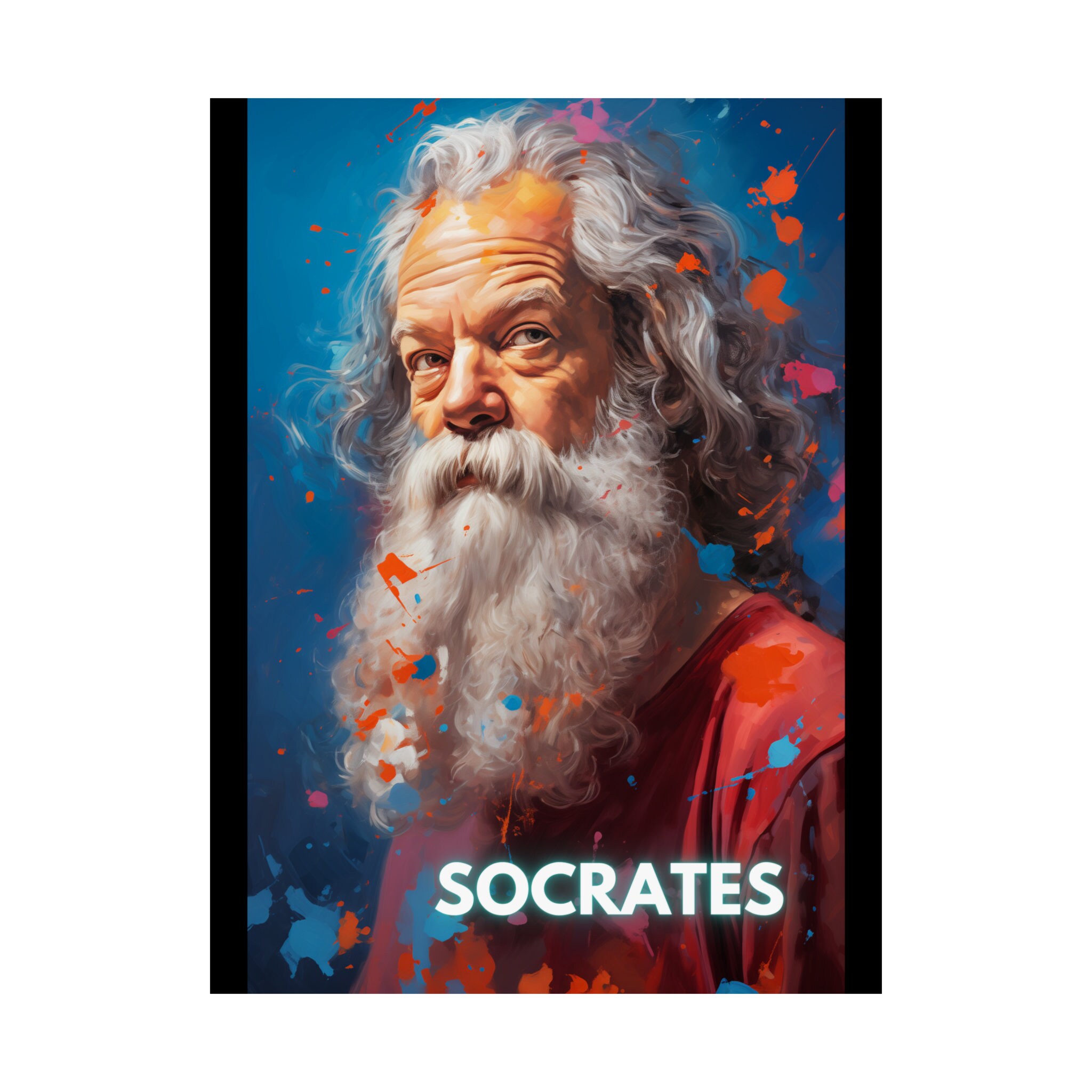 Socrates Poster, Greek Philosopher, Vibrant Colors, Modern Illustration ...
