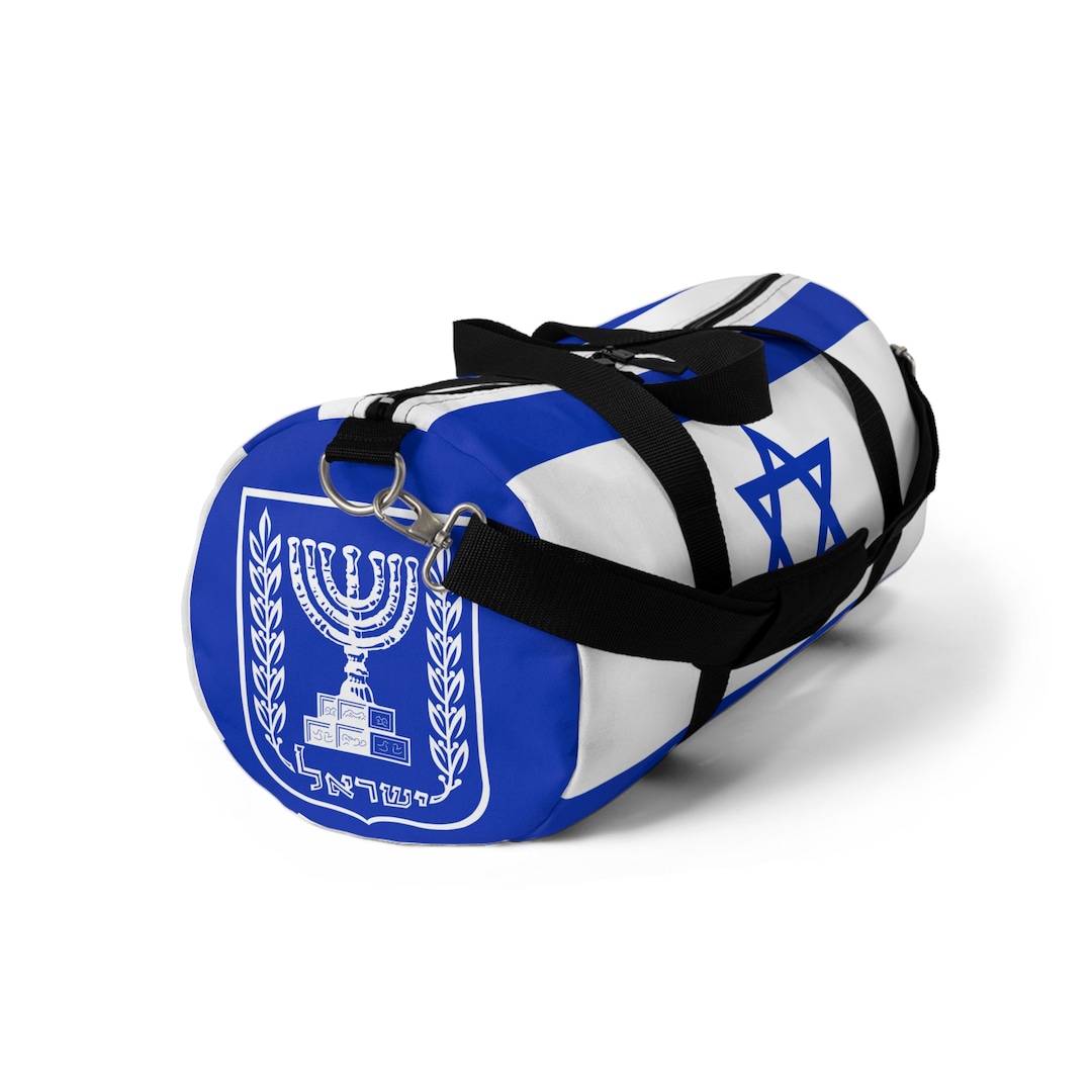 Israel Flag Duffel Bag With Emblem of Israel National Emblem - Etsy