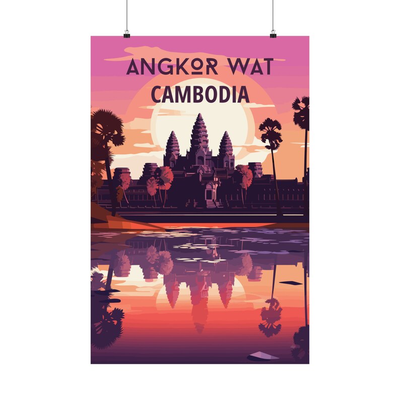 Angkor Wat Cambodia, Travel Poster - Etsy