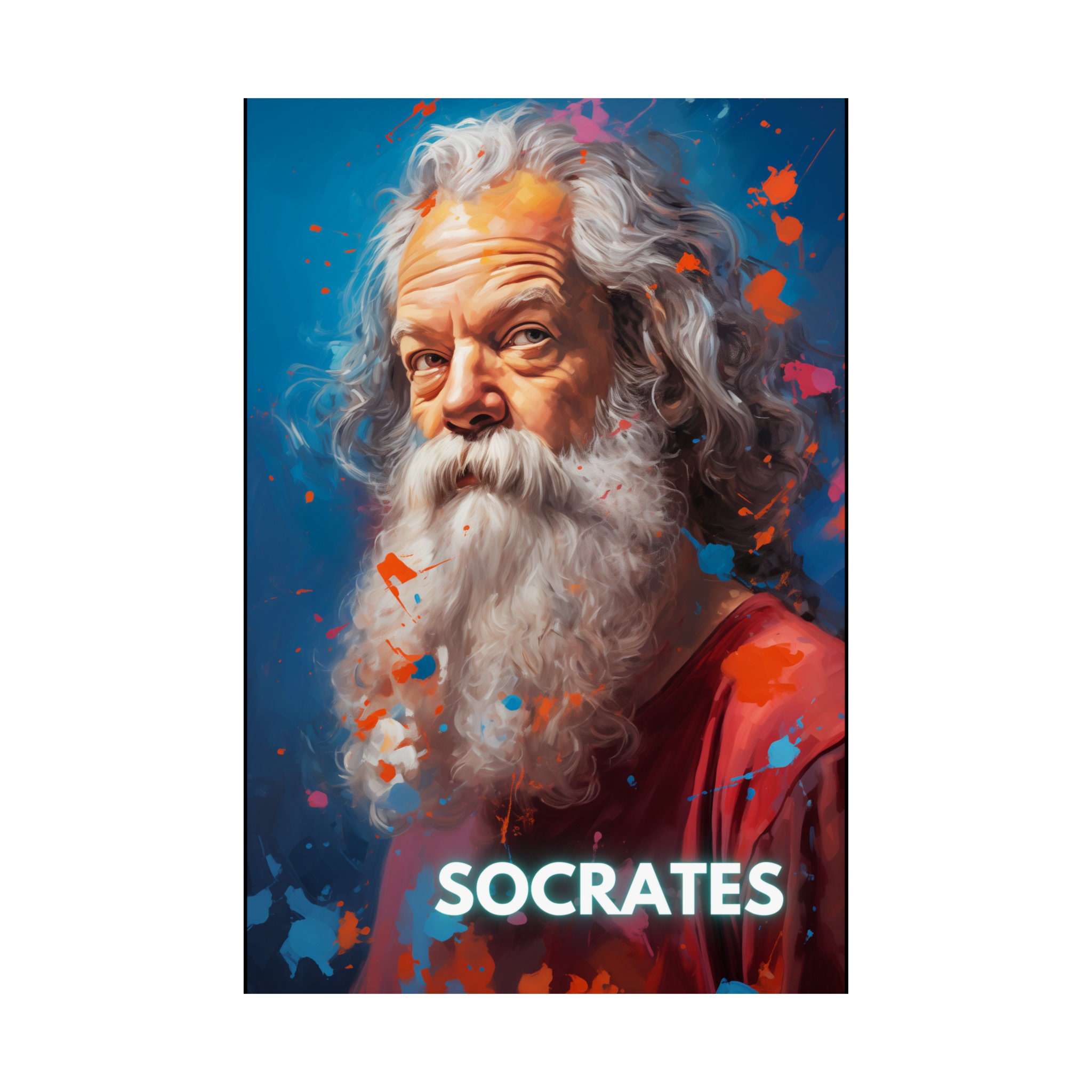 Socrates Poster, Greek Philosopher, Vibrant Colors, Modern Illustration ...